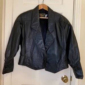 Reed Sportswear | Jackets & Coats | Vintage Black Leather Jacket By ...